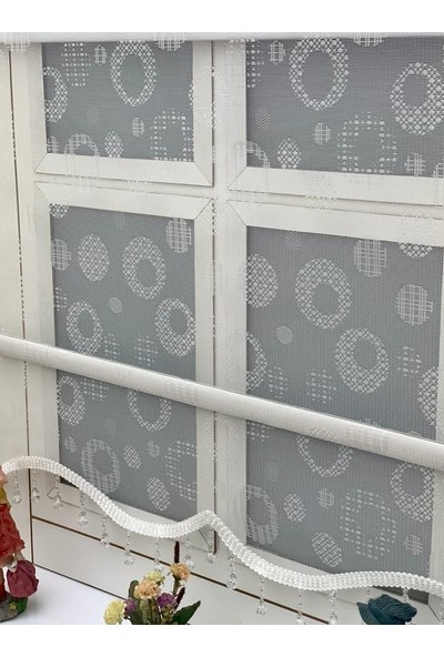 Yazar Home Çift Mekanizmalı Boncuklu Tül Stor Perde - 3504 Yazar Home Çift Mekanizmalı Boncuklu Tül Stor Perde - 3504