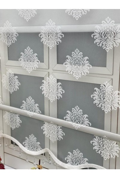Yazar Home Çift Mekanizmalı Boncuklu Tül Stor Perde - 3506 Yazar Home Çift Mekanizmalı Boncuklu Tül Stor Perde - 3506