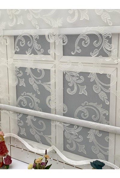 Yazar Home Çift Mekanizmalı Boncuklu Tül Stor Perde - 3555 Yazar Home Çift Mekanizmalı Boncuklu Tül Stor Perde - 3555