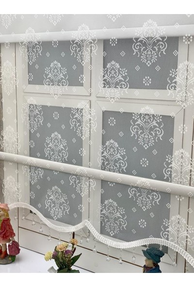 Yazar Home Çift Mekanizmalı Boncuklu Tül Stor Perde - 3556 Yazar Home Çift Mekanizmalı Boncuklu Tül Stor Perde - 3556