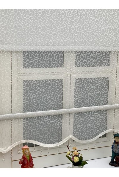 Yazar Home Çift Mekanizmalı Boncuklu Tül Stor Perde - 3569 Yazar Home Çift Mekanizmalı Boncuklu Tül Stor Perde - 3569