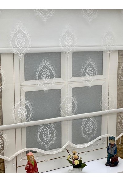 Yazar Home Çift Mekanizmalı Boncuklu Tül Stor Perde - 3572 Yazar Home Çift Mekanizmalı Boncuklu Tül Stor Perde - 3572