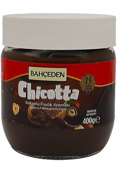 Bahçeden Chicotta Kakaolu Fındık Kreması 400 gr Cam Kavanoz Çikolata