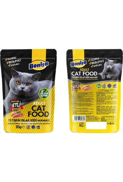 Bonisa Tavuk Etli Yetişkin Islak Kedi Maması Bonisa Tavuk Etli Yetişkin Islak Kedi Maması