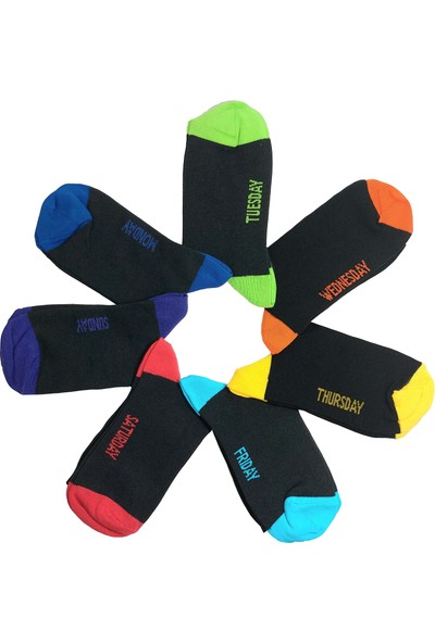 Lara Çorap 7 Renk 7 Gün Temalı Siyah Soket Çorap (36-41) Lara Çorap 7 Renk 7 Gün Temalı Siyah Soket Çorap (36-41)