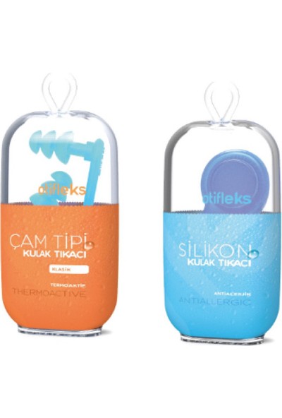 Otifleks Gürültülü Ortamlar, Yüzme , Duş Için Çam Tipi Kulak Tıkacı Small + Silikonlu Kulak Tıkacı 4'lü