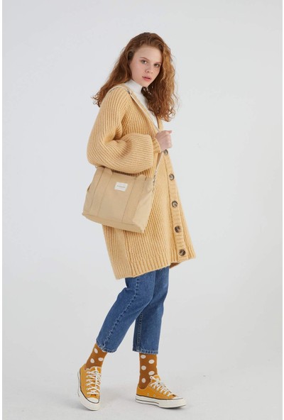 Manuka Çift Gözlü Kanvas Tote Bag Bej