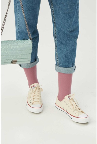 Manuka Düz Soket Çorap Gül Kurusu