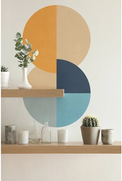 Piksel Grafik Soyut Bohem Şekiller Duvar Stickerı
