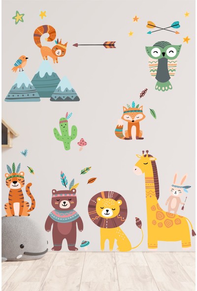 Piksel Grafik Cute Hayvanlar Çocuk Odası Sticker