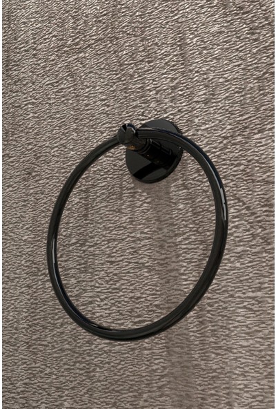 Siyah Ekonomik Yuvarlak Havluluk, Banyo Havlu Askısı