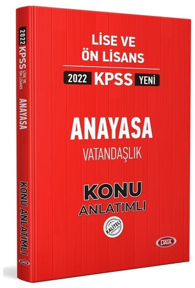 Data Yayınları 2022 KPSS Lise ve Ön Lisans Anayasa Vatandaşlık Konu Anlatımlı Data Yayınları 2022 KPSS Lise ve Ön Lisans Anayasa Vatandaşlık Konu Anlatımlı
