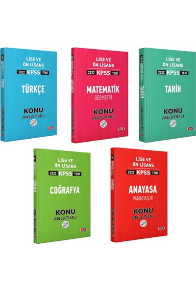 Data Yayınları 2022 KPSS Lise ve Ön Lisans Konu Anlatımlı 5'li Full Set Data Yayınları 2022 KPSS Lise ve Ön Lisans Konu Anlatımlı 5'li Full Set