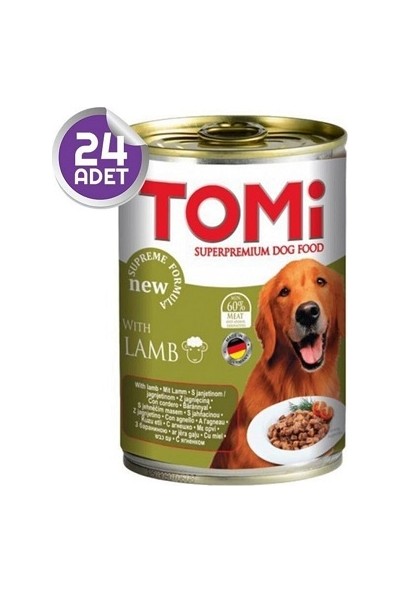 Tomi Kuzu Etli Köpek Konservesi 400 gr x 24 Adet Tomi Kuzu Etli Köpek Konservesi 400 gr x 24 Adet