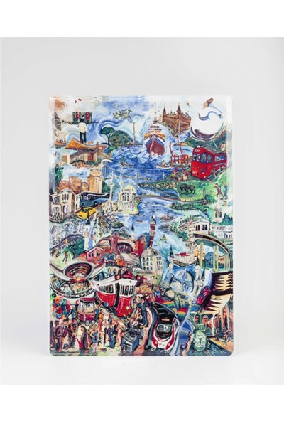 Istanbul 1881 Metal Kartpostal Tablo Istanbul Karma