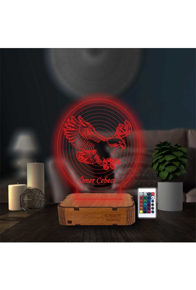 3D Hediye Dünyası Isimli Gece Lambası Karakartal Isimli Lamba