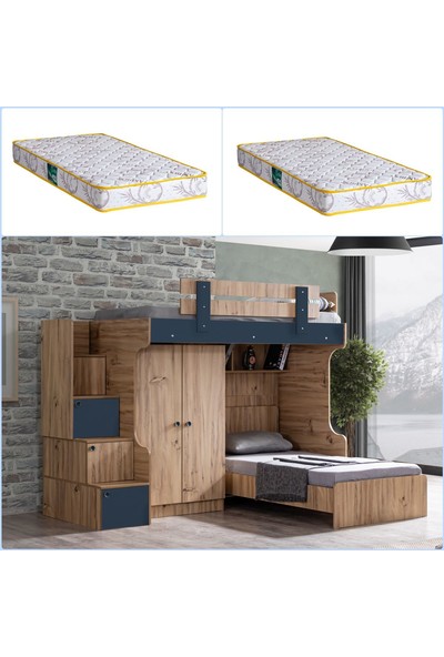 Setay Ranza, Riva Ranza Karyola 2 Kapılı Dolap + 2 Adet Comfort Yatak Setay Ranza, Riva Ranza Karyola 2 Kapılı Dolap + 2 Adet Comfort Yatak