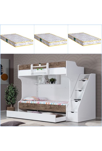 Setay Ranza, Kardem Yavrulu Ranza, Ceviz 3 Lü Ranza + 3 Adet Comfort Yatak Setay Ranza, Kardem Yavrulu Ranza, Ceviz 3 Lü Ranza + 3 Adet Comfort Yatak