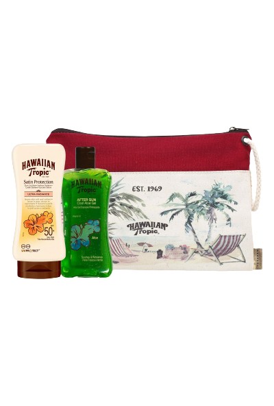 Hawaiian Tropic Spf 50  Güneş Koruyucu & Güneş Sonrası Ferahlatıcı Jel & Tuvanam El Çantası