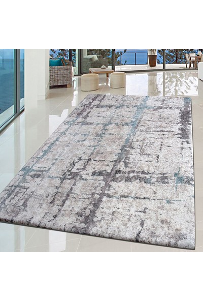 Nur Home Tekstil Mavi Karma Süngerli Kadife Lastikli Halı Örtüsü, Nrh-16