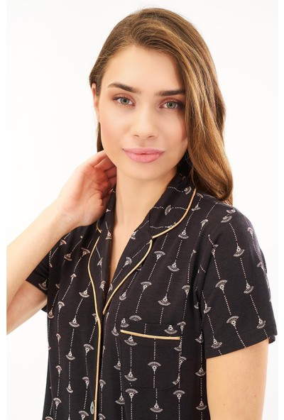 Pjs Düğmeli Kadın Pijama Takım