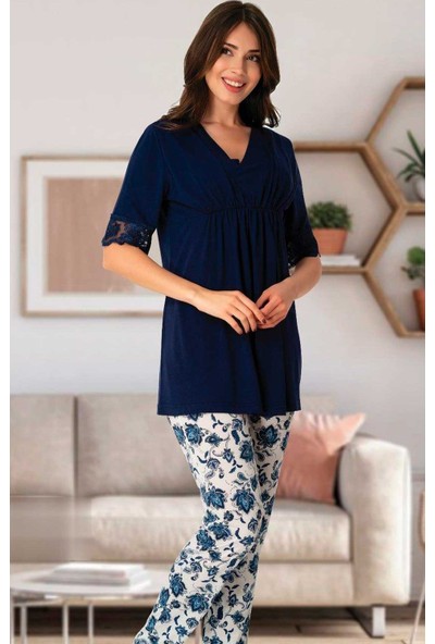 Effort Pijama Effortt V Yaka Lohusa Emzirme Pijama Takımı Effort Pijama Effortt V Yaka Lohusa Emzirme Pijama Takımı