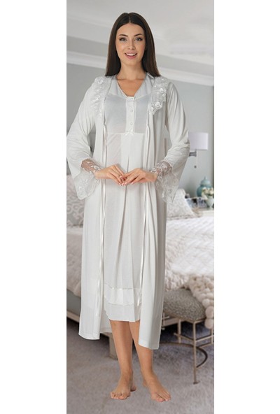 Effort Pijama Effortt Kol Dantel Detaylı Lohusa Sabahlık Effort Pijama Effortt Kol Dantel Detaylı Lohusa Sabahlık