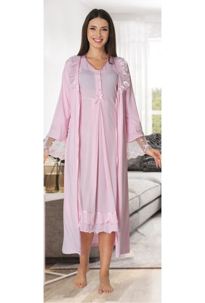 Effort Pijama Effortt Kol Dantel Detaylı Lohusa Sabahlık Effort Pijama Effortt Kol Dantel Detaylı Lohusa Sabahlık