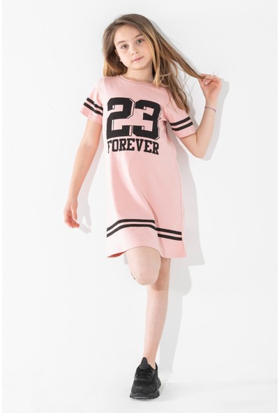 Zepkids Kız Çocuk Tunik 23 Forever Baskılı 5-12 Yaş