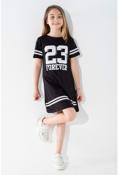 Zepkids Kız Çocuk Tunik 23 Forever Baskılı 5-12 Yaş