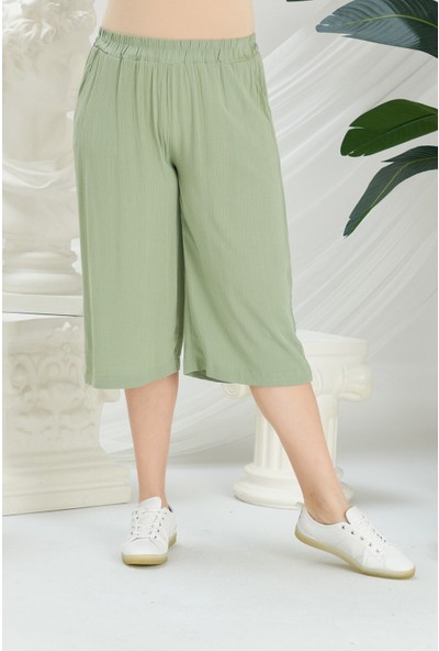 Rmg Beli Lastikli Büyük Beden Viskon Pantalon