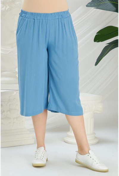 Rmg Beli Lastikli Büyük Beden Viskon Pantalon