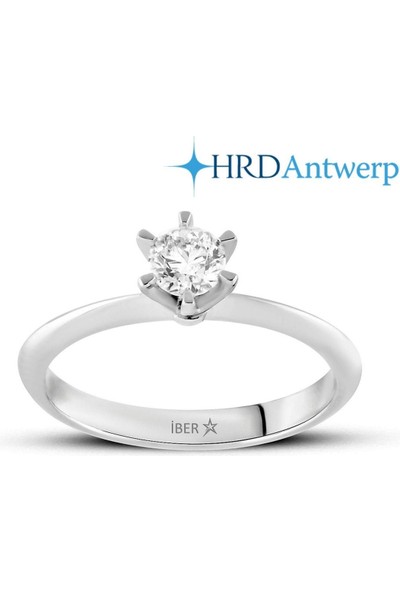 İber G Renk SI2 0.60 Karat Pırlanta Tektaş Yüzük - SYZG002-060HRD