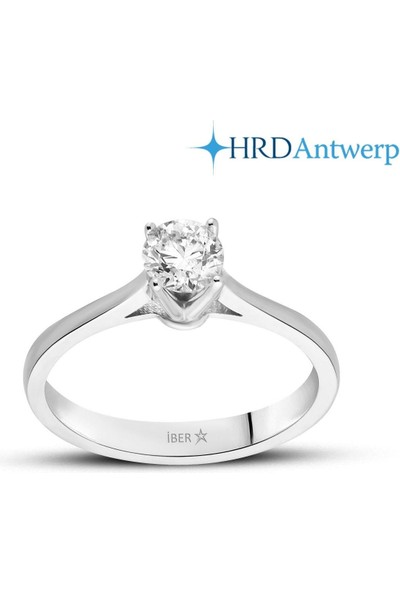 İber Diamond İber F Renk SI2 0.50 Karat Pırlanta Tektaş Yüzük-SYZF008-050HRD