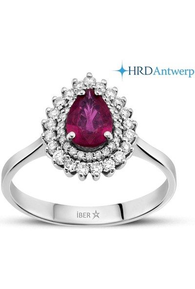 İber F Renk SI 1.06 Karat Pırlanta Taşlı Yakut Yüzük - PYZ0990HRD