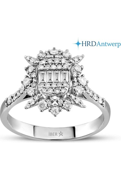 İber F Renk SI 0.59 Karat Pırlanta Taşlı Yüzük - PYZ0965HRD