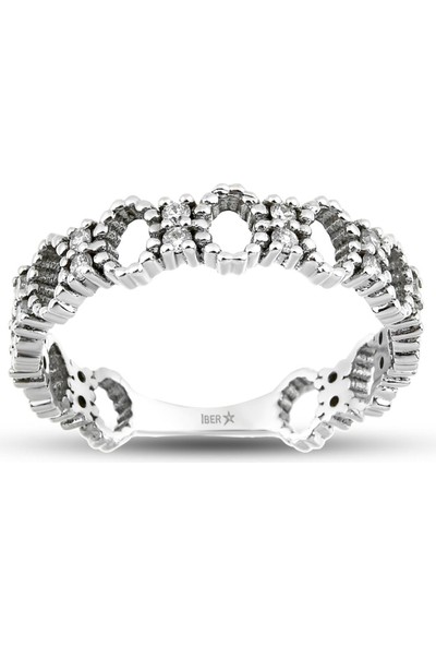 İber Diamond İber F Renk SI 0.10 Karat Pırlanta Taşlı Tasarım Trend Yüzük - PYZ0051