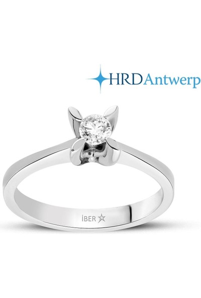 İber G Renk SI2 0.30 Karat Pırlanta Tektaş Yüzük-SYZG011-030HRD