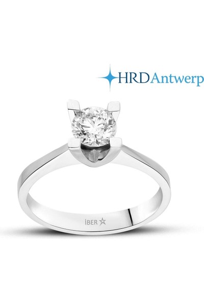 İber F Renk SI2 0.70 Karat Pırlanta Tektaş Yüzük-SYZF013-070HRD