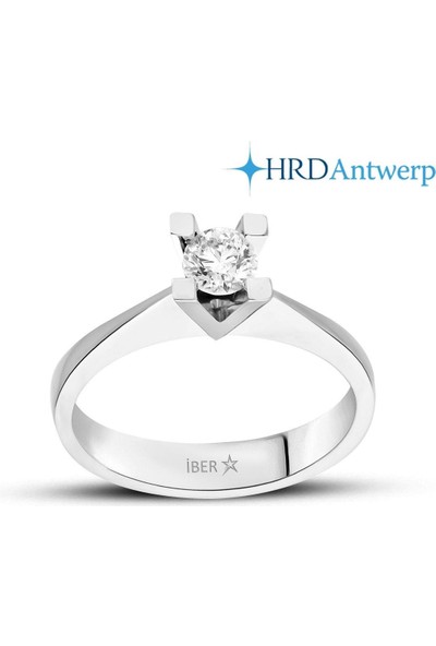 İber E Renk SI2 0.40 Karat Pırlanta Tektaş Yüzük - SYZE024-040HRD