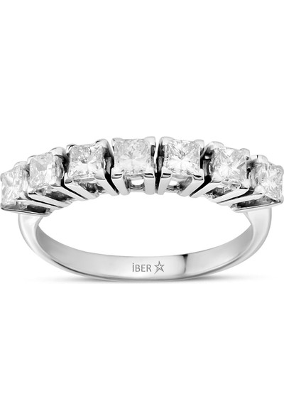 İber F Renk SI 0.91 Karat Pırlanta Taşlı 7 Taş Yüzük - PYZ0242