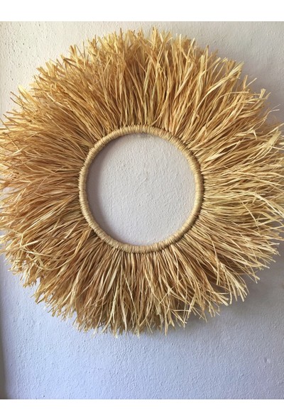 Woddaa Wooddaa El Yapımı Rafya Çerçeve Aynasız Bohemian Style 45 cm