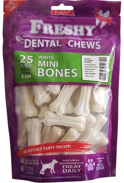 Freshy Dental Pres Köpek Çiğneme Kemiği - 5 cm - 25'li Paket Freshy Dental Pres Köpek Çiğneme Kemiği - 5 cm - 25'li Paket