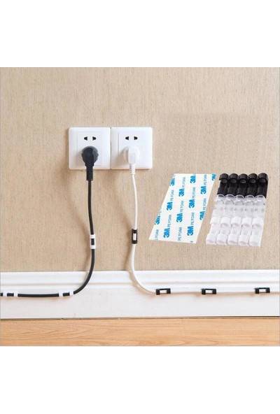 Schulzz 20'li Yapışkanlı Kablo Düzenleyici Toplayıcı