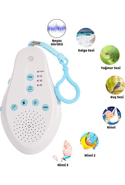 Bebekonfor Bebek Uyku Arkadaşı Beyaz Gürültü + Ses Kaydı Özellikli Ses Sensörlü