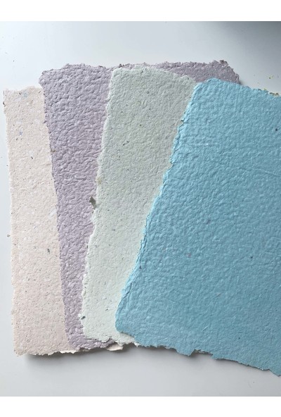 Kemahlı Design Yeşil Toprak Tonları Geri Dönüşüm El Yapımı Raw Kenar Kağıt 4'lü Kemahlı Design Yeşil Toprak Tonları Geri Dönüşüm El Yapımı Raw Kenar Kağıt 4'lü