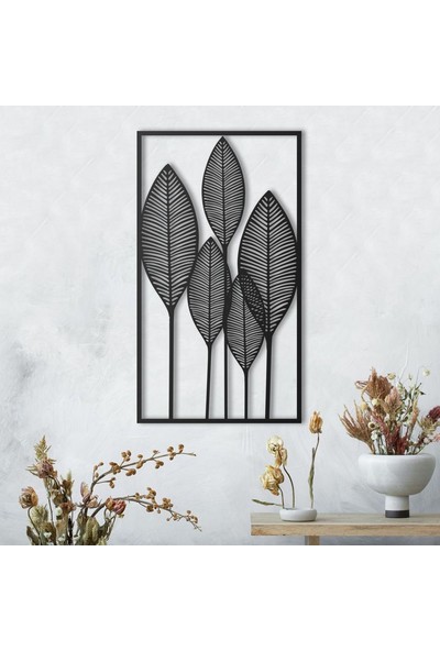 İkonika Floral Leaves Metal Tablo