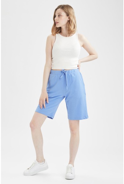 DeFacto Beli Bağcıklı Relax Fit Bermuda Şort DeFacto Beli Bağcıklı Relax Fit Bermuda Şort