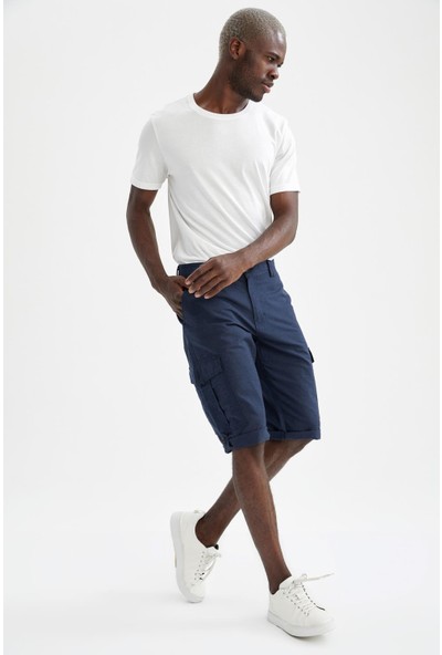 DeFacto Duble Paça Keten Karışımlı Kargo Cepli Kapri U3106AZ21SM