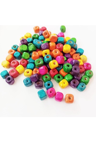 Subu Takı 400 Adet 5,5 mm Kare Ahşap Boncuk Küp Boncuk Karışık Renkli Subu Takı 400 Adet 5,5 mm Kare Ahşap Boncuk Küp Boncuk Karışık Renkli